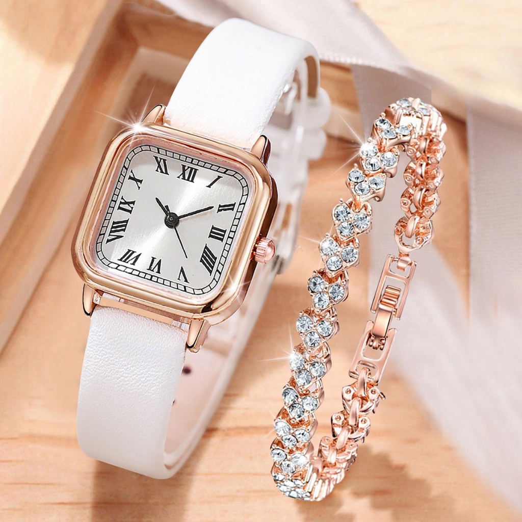 Women Minimalist Fashion Trend Quartz Watch Ladies Simple Square ...