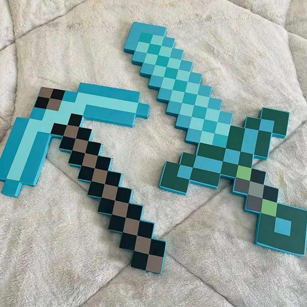 Minecraft Cartoon Cosplay Toys Mosaic Eva Toy My World Blue Diamond ...