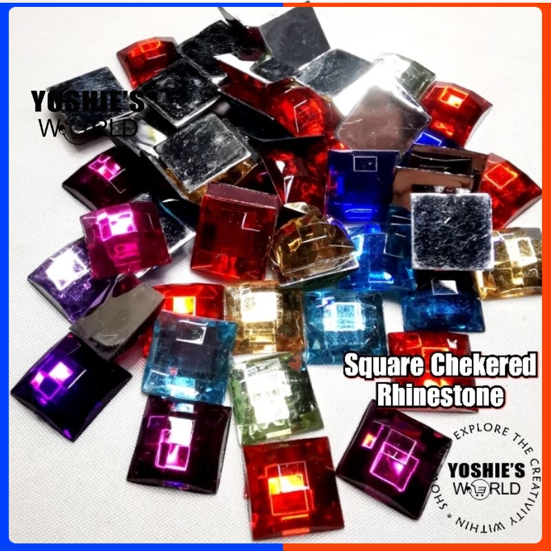 Square Rhinestone NO HOLE plastic crystal 50's diy projects art and ...