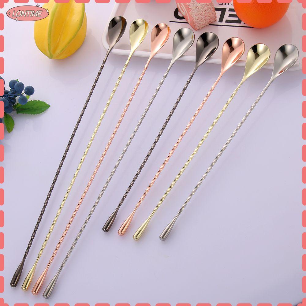 LONTIME Eco-Friendly Cocktail Spoons Stirring Kitchen Supplies Teadrop ...