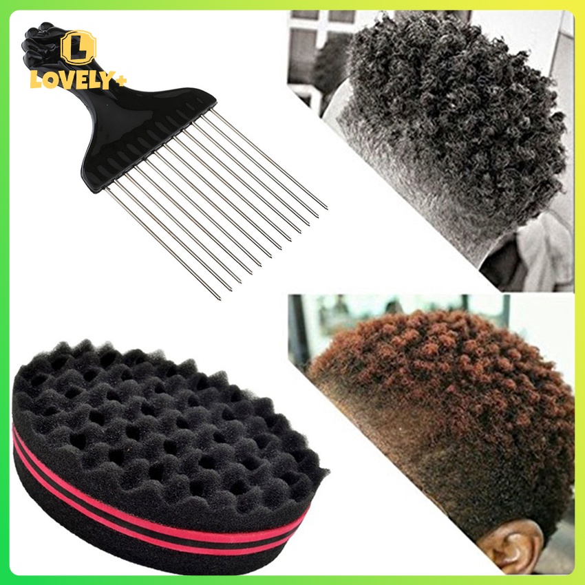 Double Sided Hair Brush Sponge for Dreads Coil Locs Curl Hair Braider ...