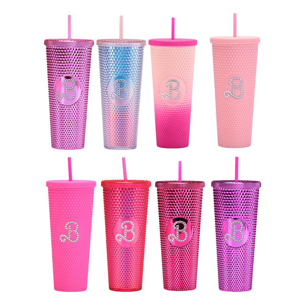 Diamond Label Barbie Pink Cup With Straw Barbie Movie Cup Acrylic ...