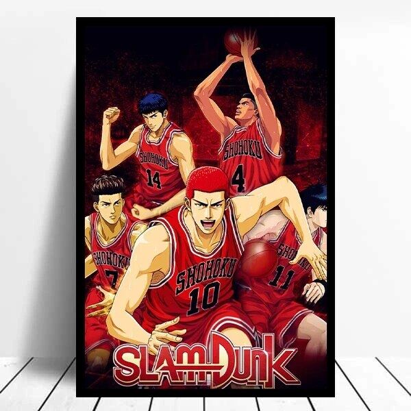 Anime Poster Slam Dunk Kaede Rukawa Sakuragi Japanese Canvas Painting ...