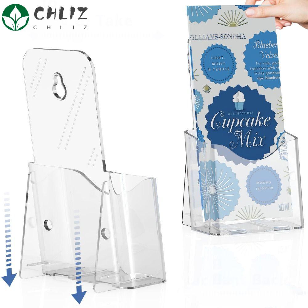 CHLIZ Acrylic Brochure Holder, 4.3 x 7.7 Inches Countertop Wide ...