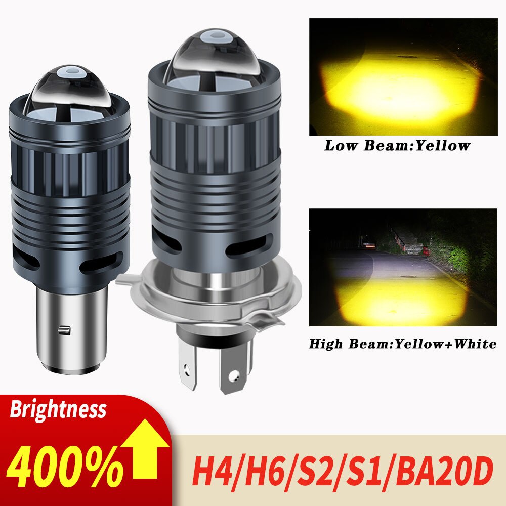 1Pcs Built-in Cooling Fan H4 BA20D H6 Motorcycle Headlight Lens Bulb ...
