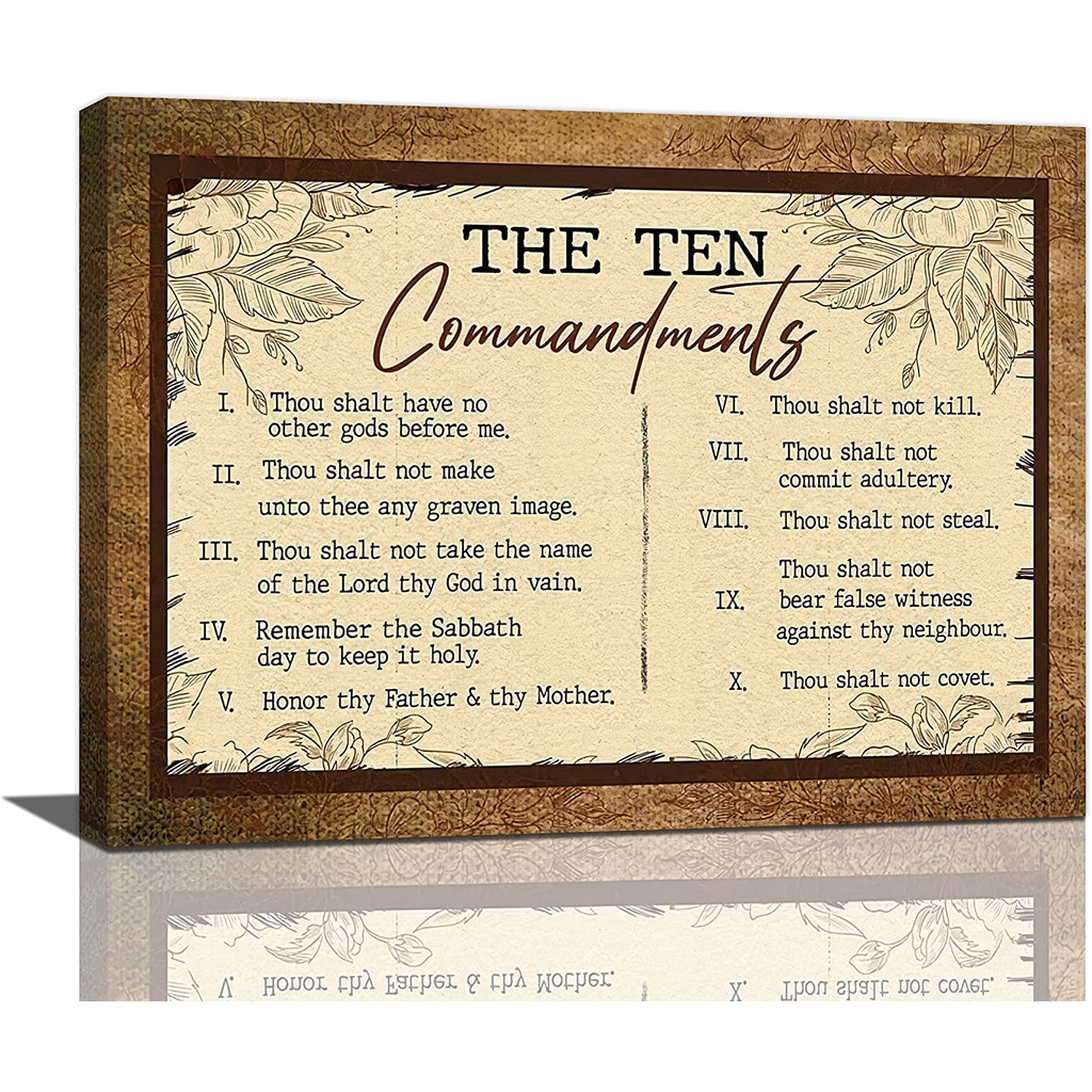 10 Commandments Wall Art Motivational Ten Commandments Wall Decor ...