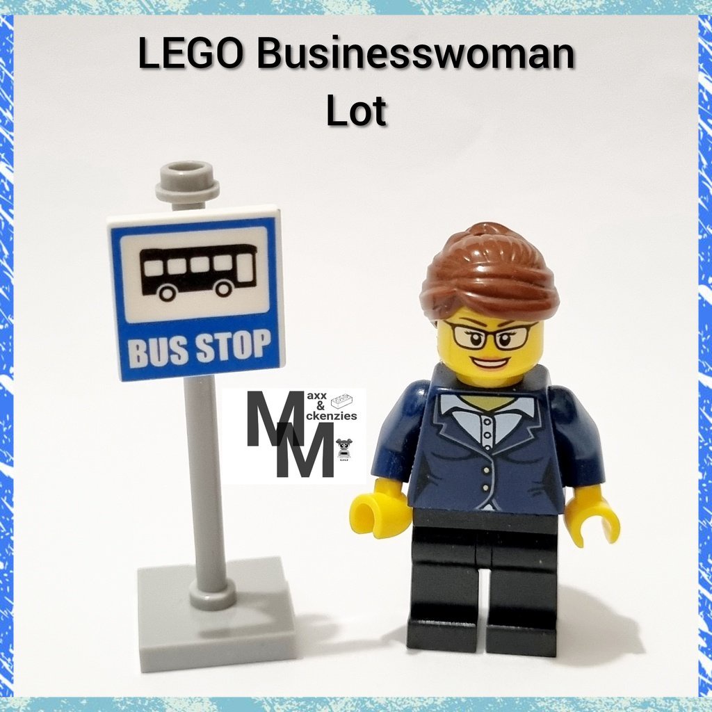 Businesswoman with Bus Stop Sign LEGO Minifigure (cty656) | Shopee ...