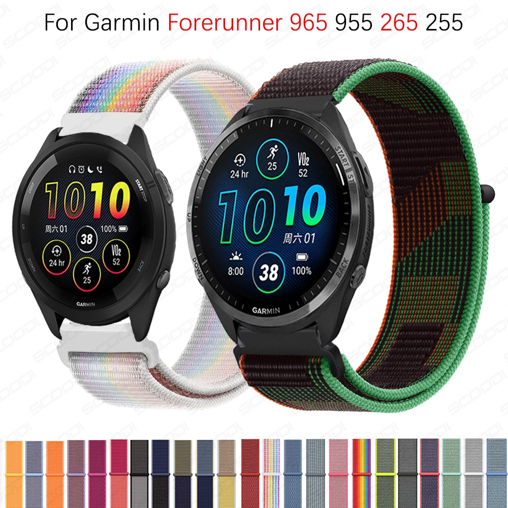 22mm Sport Loop Nylon Strap for Garmin Forerunner 965 955 265 255 Smart ...