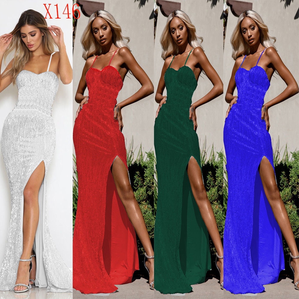 Mermaid Sequin Prom Dresses Long 2023 Glitter Evening Gowns Spaghetti ...