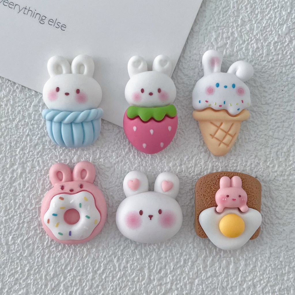 Little White Rabbit Dessert Rabbit Ice Cream Cone Popsicle Donut Bread ...