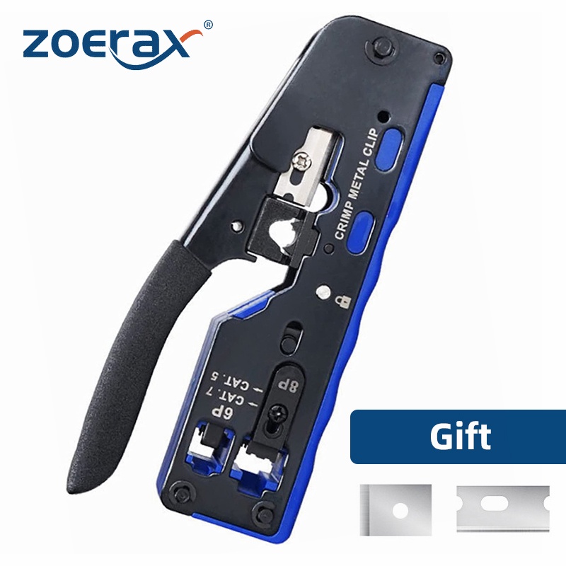ZoeRax RJ45 Crimping Tool Pass Through, CAT7 CAT6 CAT5 Pass Thru ...