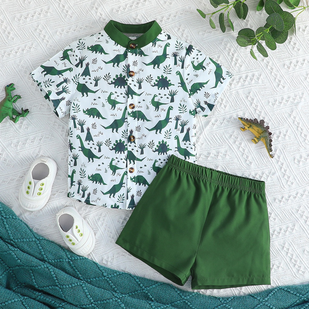 Terno For Kid Boy 1-6 Years old Casual Fashion Cartoon Dinosaur Short ...