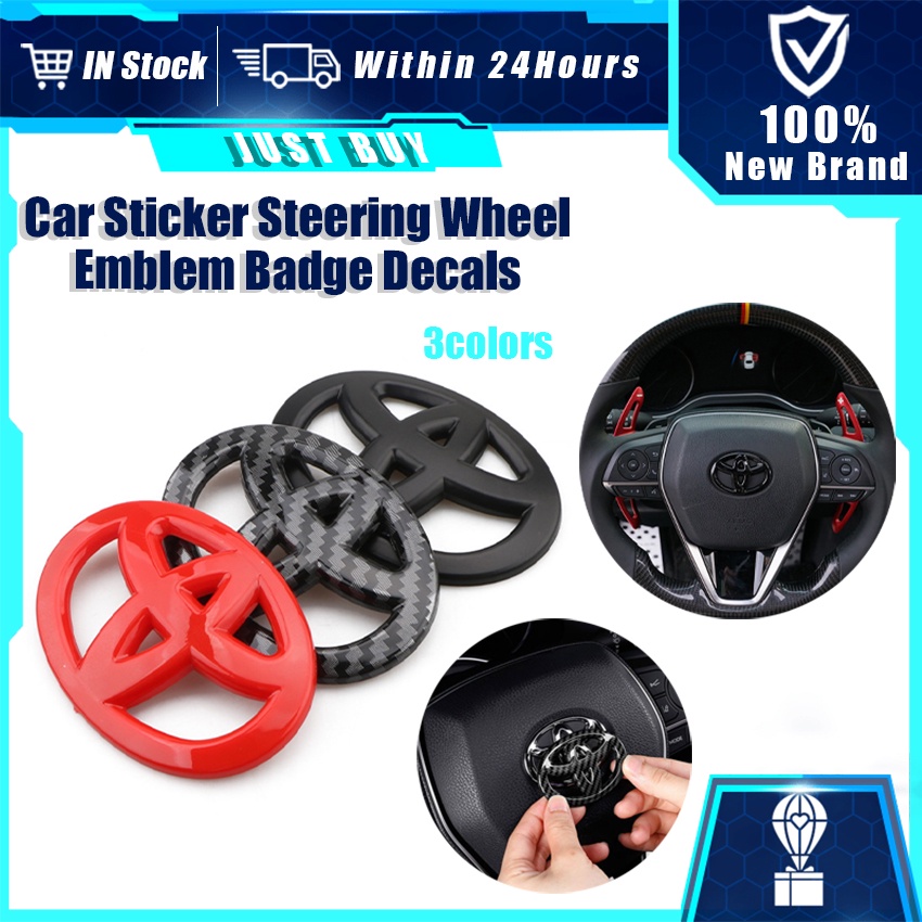 Car Sticker Steering Wheel Center Sticker ABS TOYOTA Logo Emblem ...