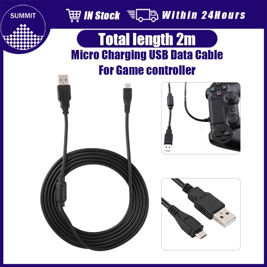 PS4 Controller Charger 2M Sony Gamepad Power Cable Usb Data Cable Game ...