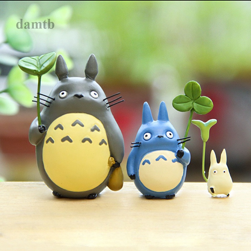 DTB Totoro Dolls with Leaves Figurines Cartoon Animal Diy Micro ...