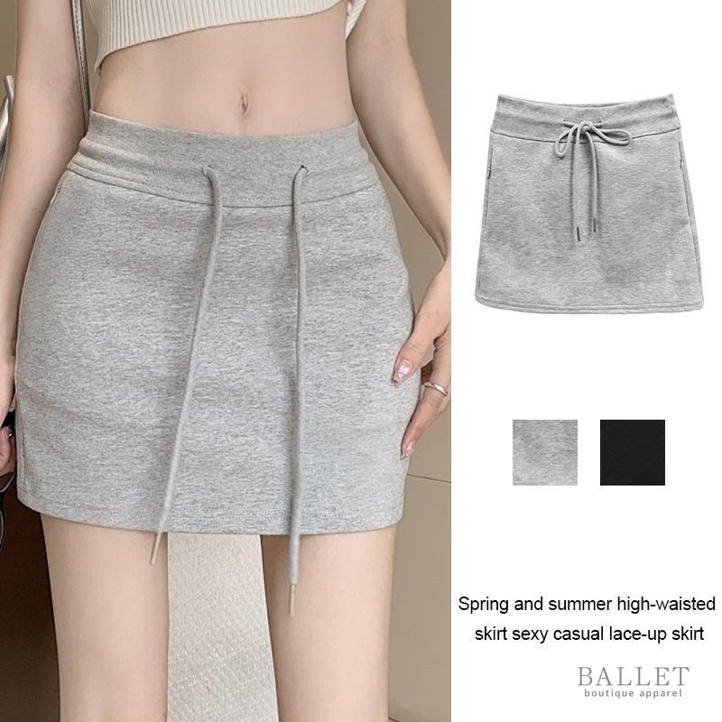 A-line Wrapped Hip Skirt Women Summer and Korean Version High Waist ...