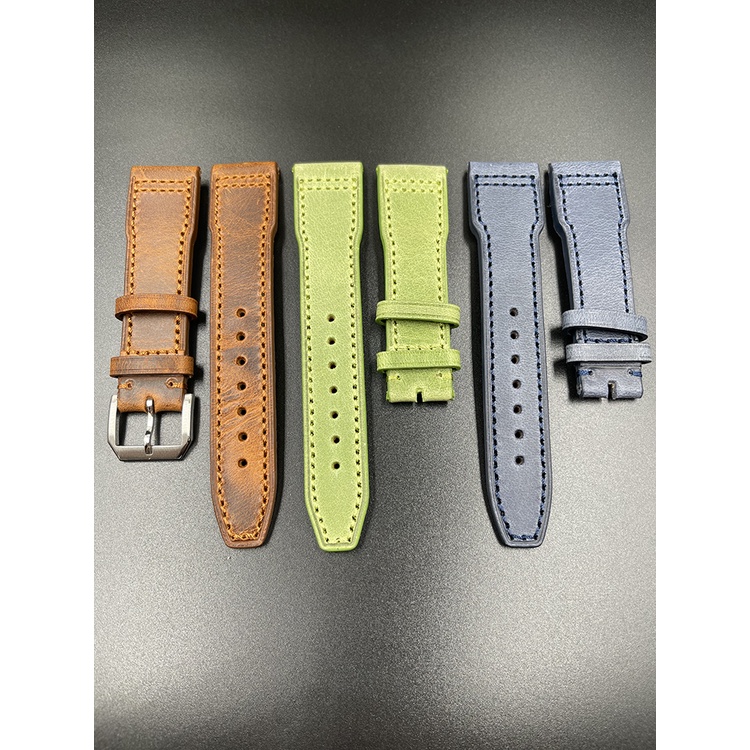 Replacement IWC Watch Strap Mark Pilot Timer Brown Calfskin Pin Buckle ...