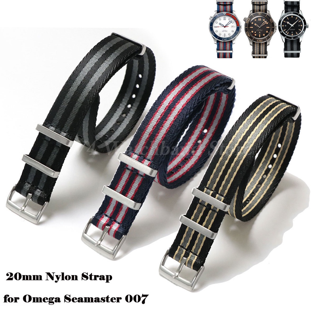 20mm Nylon Bracelet for Omega Speedmaster 007 Seatbelt Wristband ...