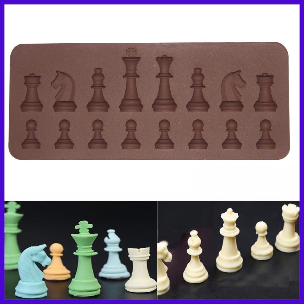 Chess Piece Silicone Mold Chocolate Fondant Mould Ice Cube Cake Decor ...