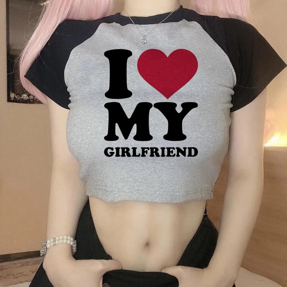 i Love My Girlfriend hippie gothic yk2 crop top girl aesthetic yk2 ...