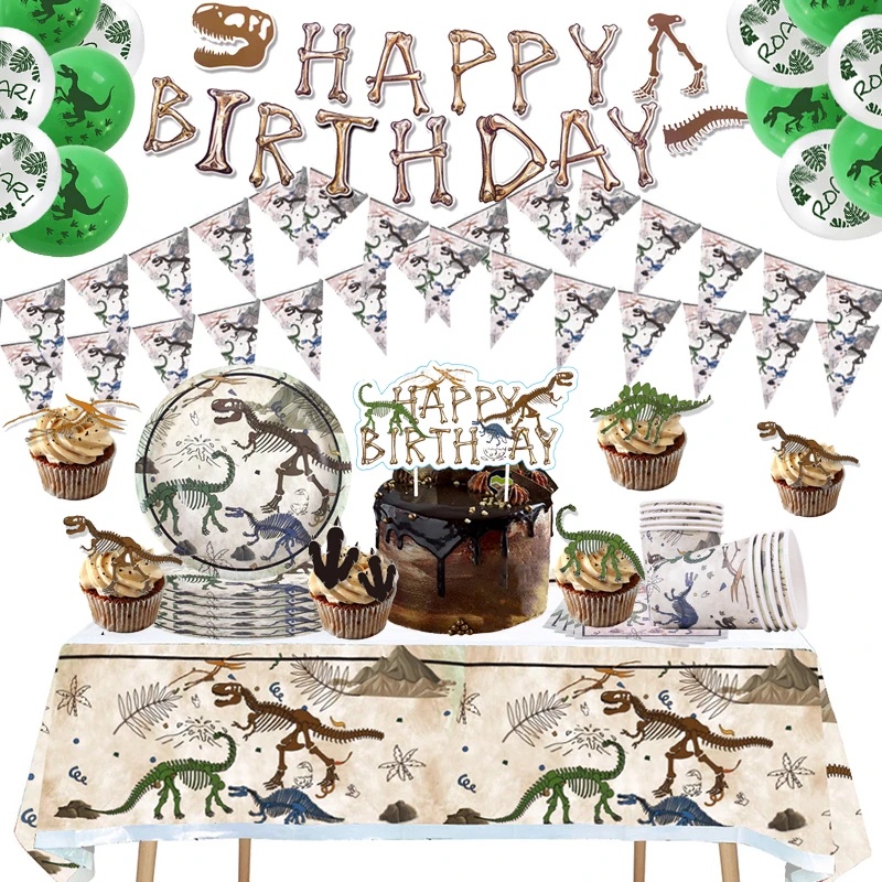 Dinosaur Fossil Archaeology Theme Party Cutlery Jurassic World Boy ...