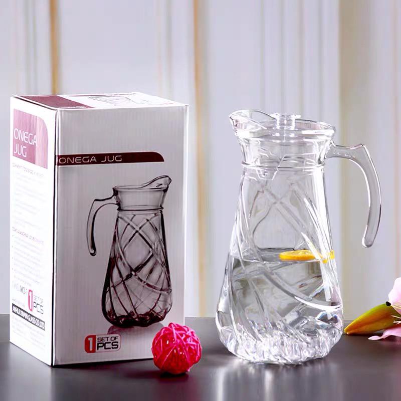 ZSK Glass Water Jug Glass Pitcher Water Carafe with Handle Hot Cold Water Pitcher tumbler jug ...
