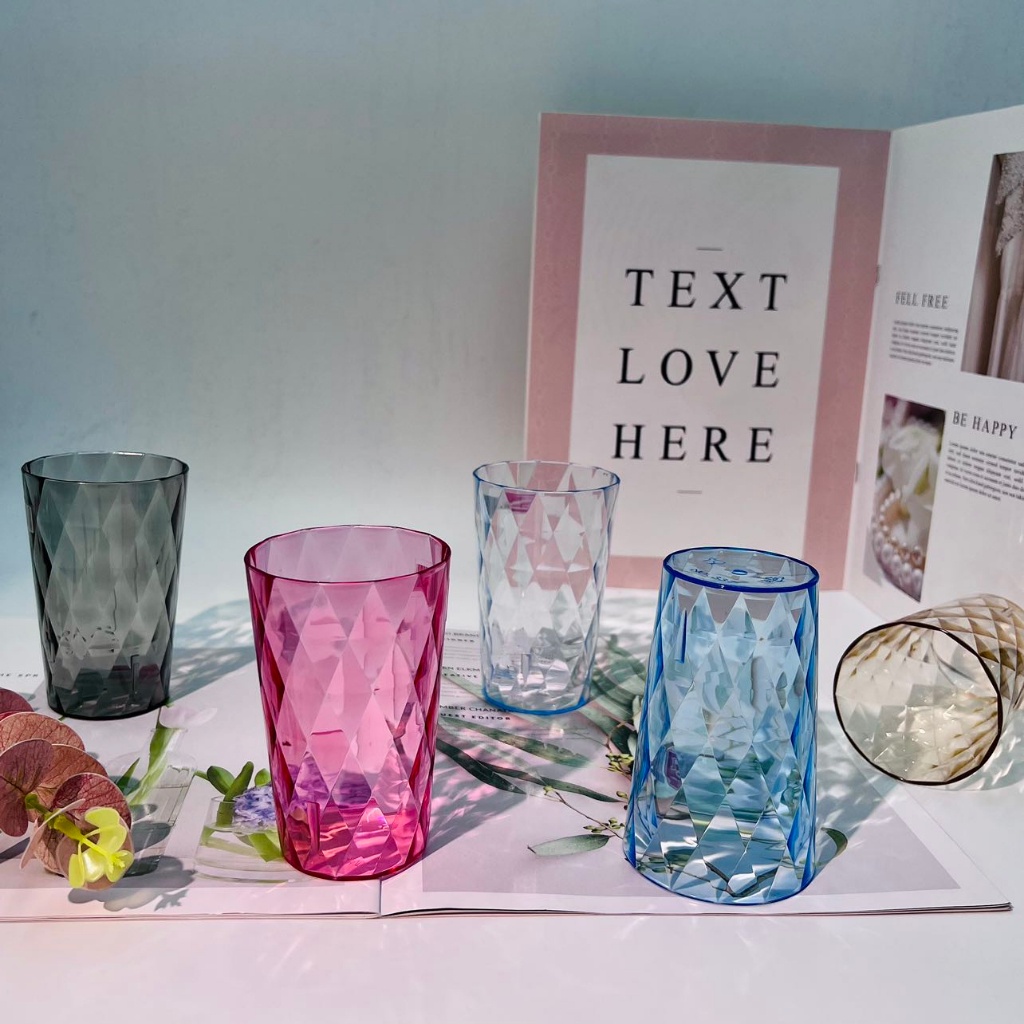 MC Mart】6Pcs/9Pcs Set NonToxic High Grade Acrylic Plastic Drinking ...