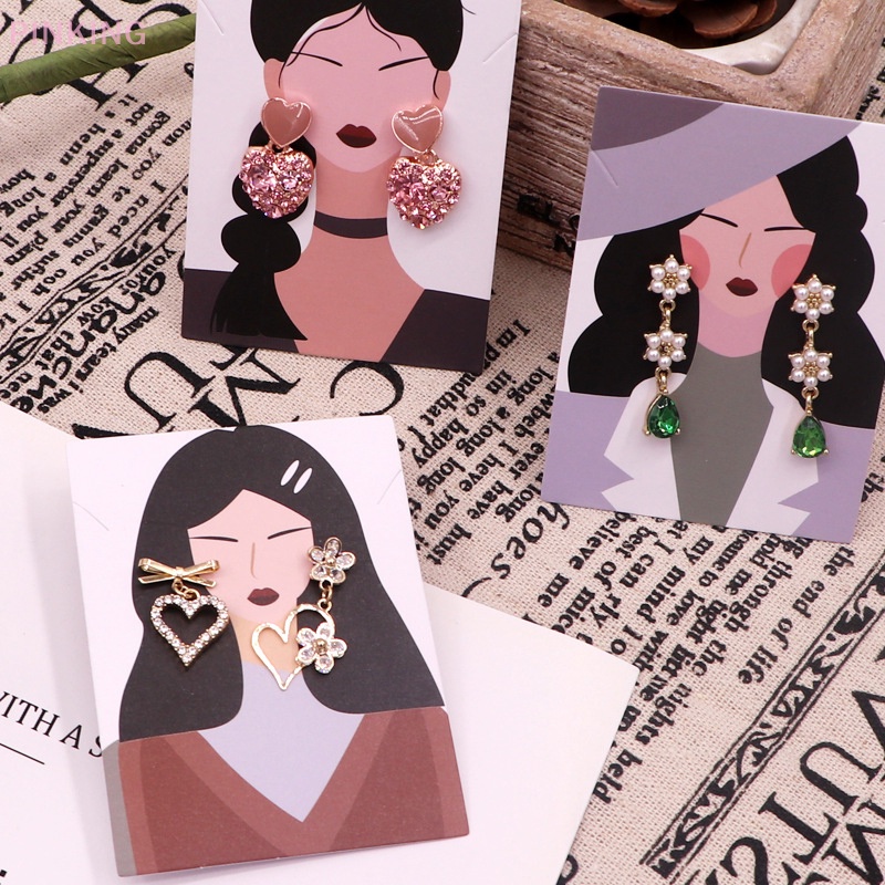 PINKING 100 Pcs Earring Display Cards Necklace Jewelry Packing Paper ...