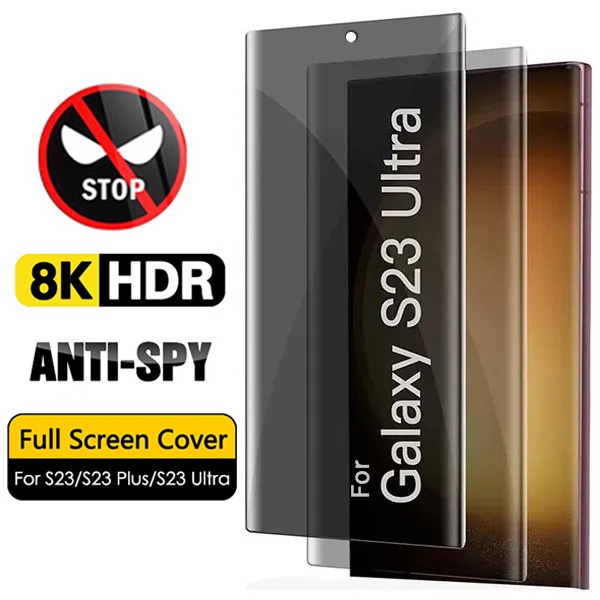 Full Cover Anti-Spy Privacy Tempered Glass For Samsung Galaxy S24 S23 S22 Ultra S21 S20 S10 S9 ...