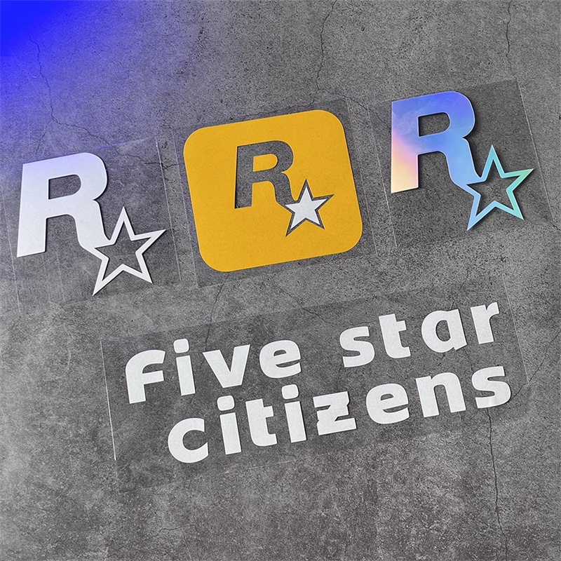Grand Theft Auto GTA5 R Star Reflective Car Sticker Decor Electric Car ...