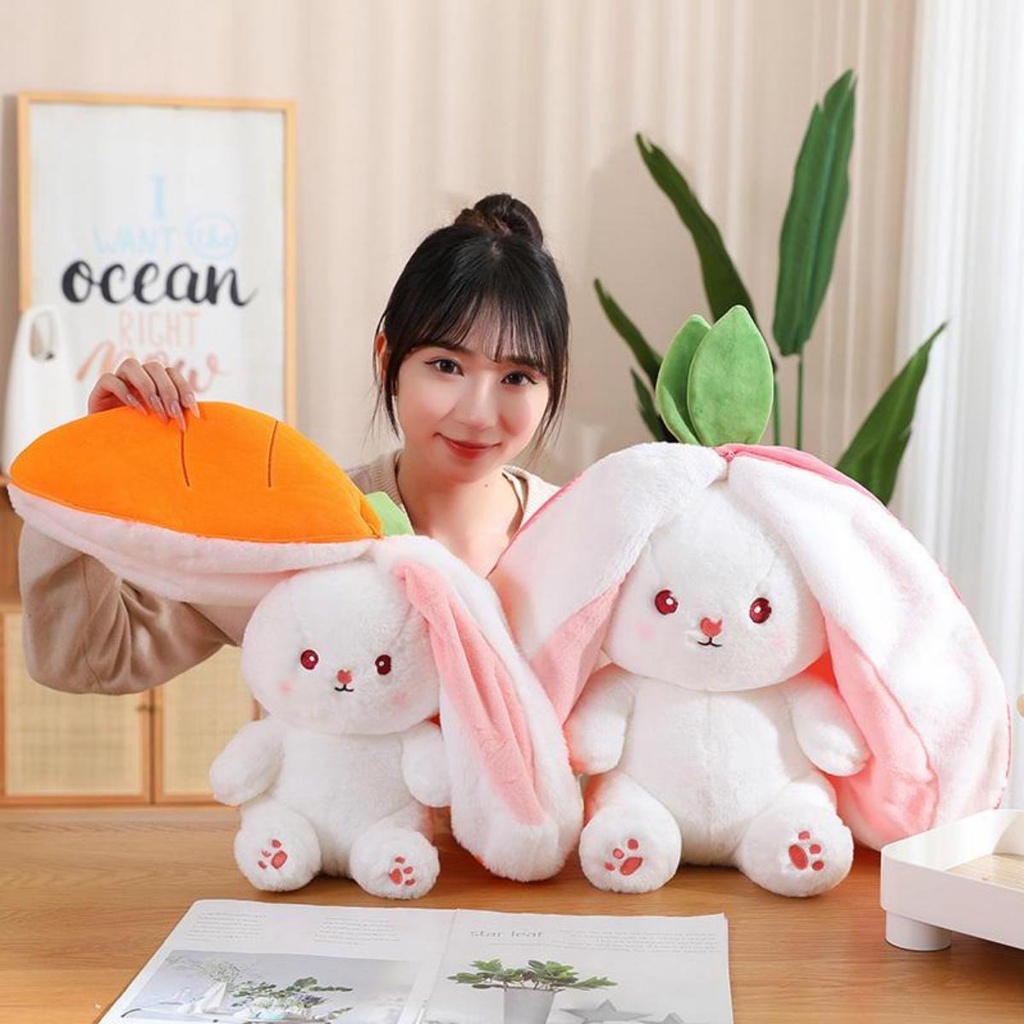 Strawberry Rabbit Toy - Cuddly and Compact, 18cm | Shopee Philippines
