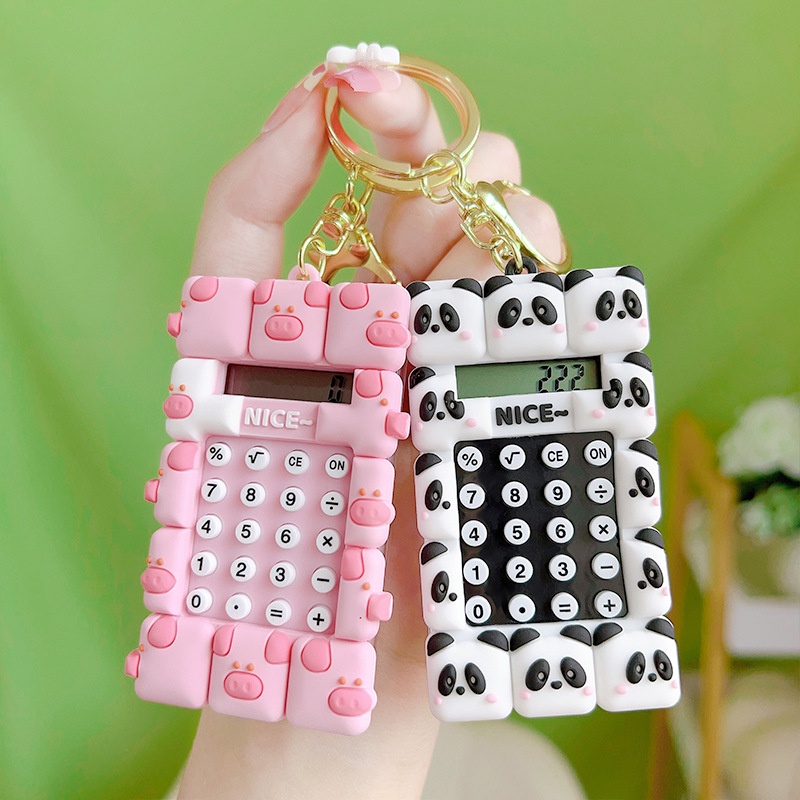 Cartoon Cartoon Animal Panda Piglet Calculator Keychain Puzzle ...