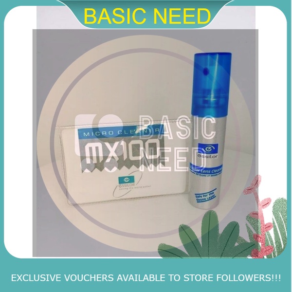 Essilor Duo Pack MX100 Micro Cleaner + Lens Spray Cleaner 22ml | Shopee ...