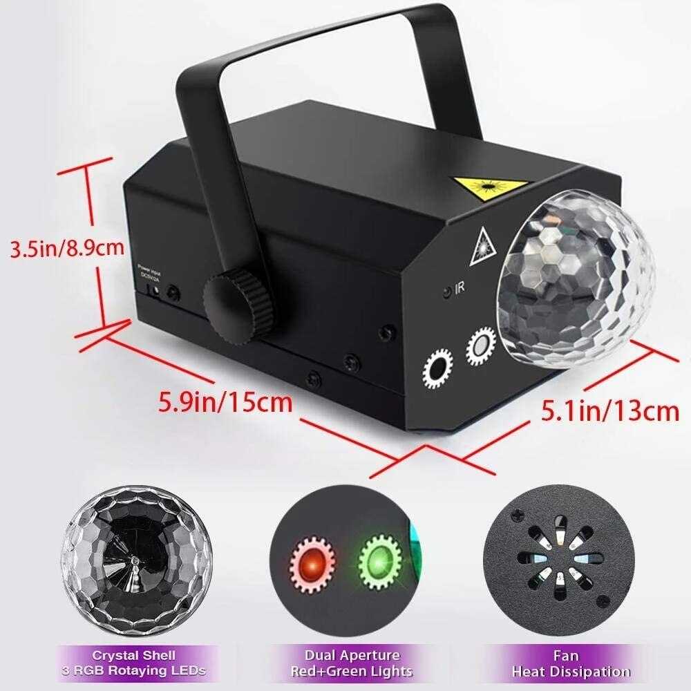 Emslaser Disco Projector Light 16 Patterns 240V 10W with Remote ...