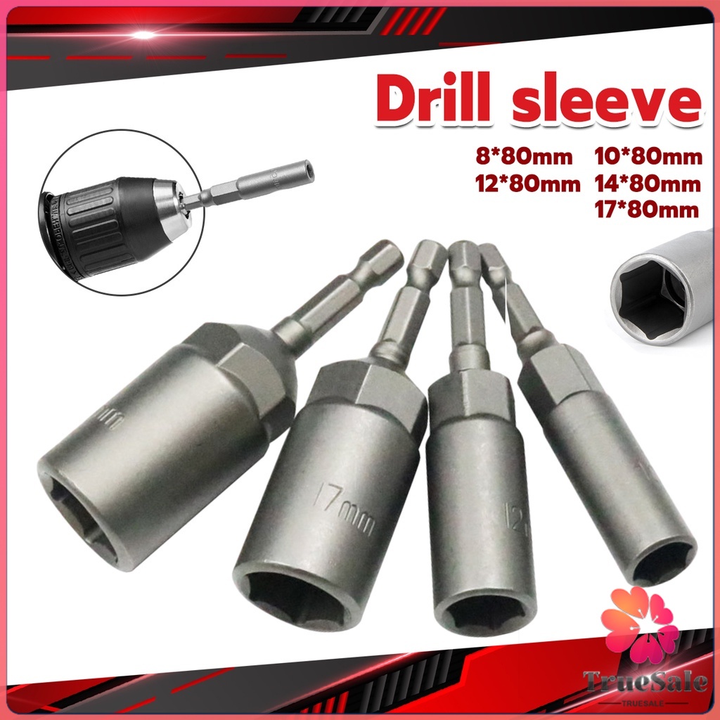 TRUESALE 8mm-17mm Hex Socket Sleeve Set Drill Bit Adapter Hex Power ...