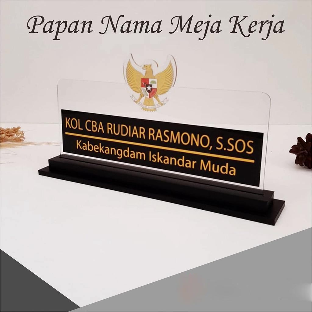 KAYU Wooden Office Desk Nameplate / Desk Nameplate / Acrylic Name ...