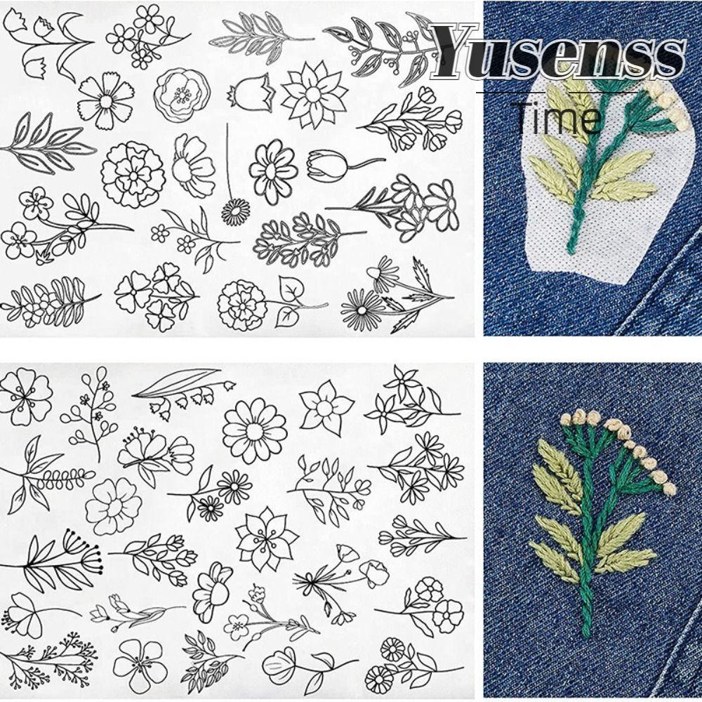 YUSENSS Embroidery Dissolving Transfer Paper, Hand Stitch Flowers and ...