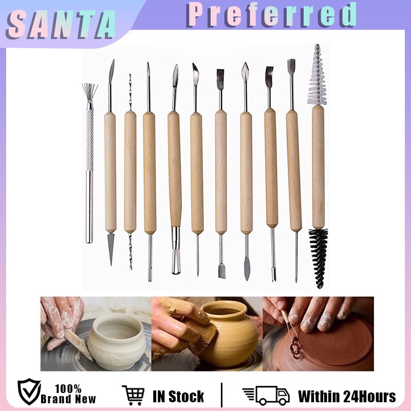11pcs Stainless Steel Art Clay Sculpting Wax Carving Kit Smoothing Wax ...