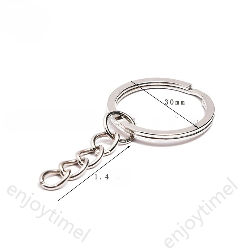 Flat Ring With Button Metal Plating Color Preservation Key Keychain ...