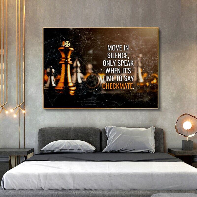 Chess Creative Poster Inspirational Quotes Oil Painting European ...
