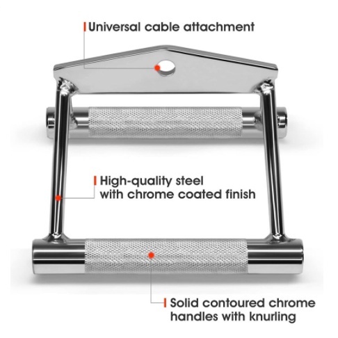 COD Heavy Duty Metal Double Bar Row Handle Cable Attachment For Home ...