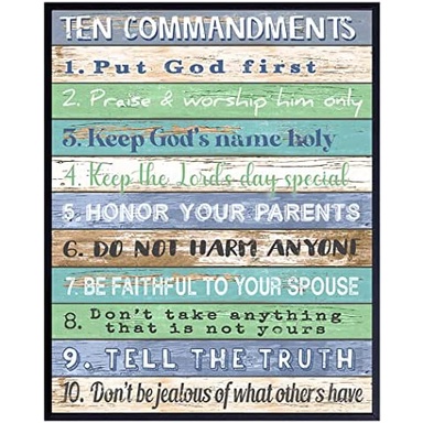Ten Commandments Wall Decor 10 Commandments Wall Art Rustic Boho ...