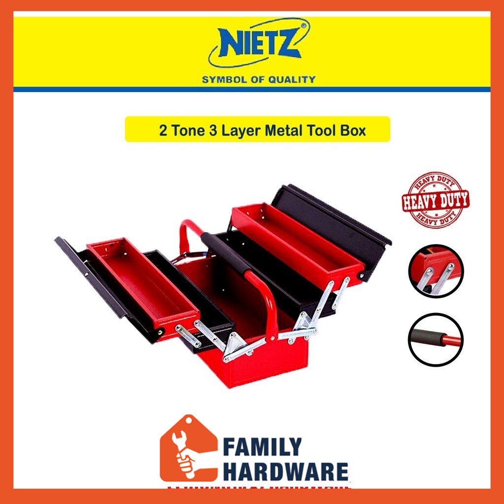 Nietz 2Tone heavy duty 3 Layer Cantilever Metal Tool Box metal tool box ...