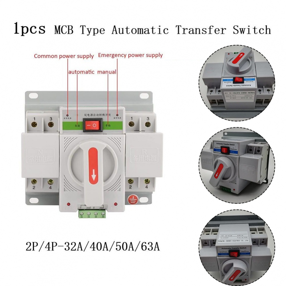Transfer Switch 2P 4P 63A -32A ATS Dual Power Power Transfer Switch 63A ...