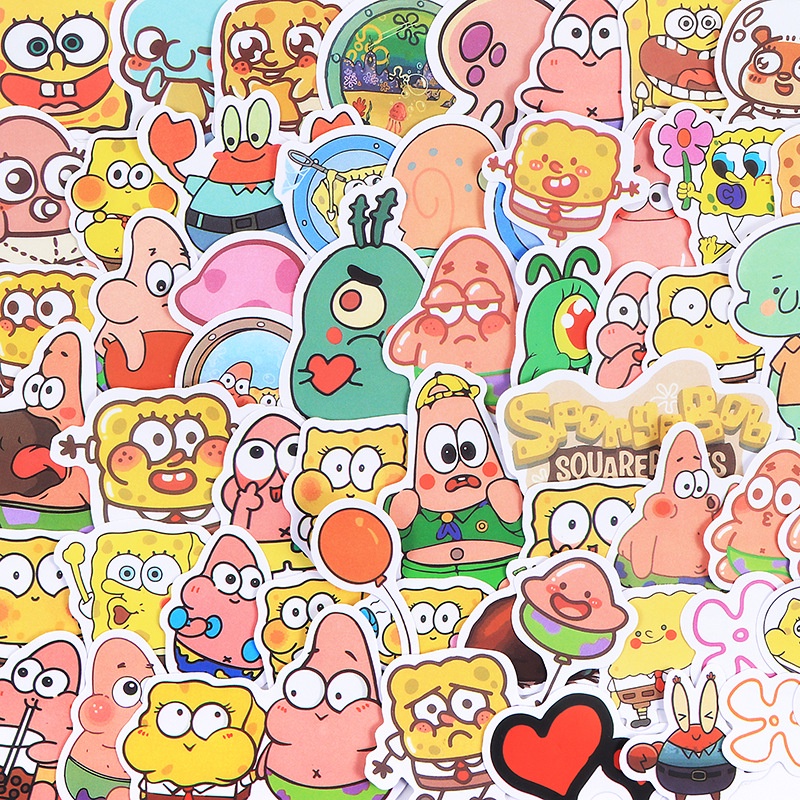 50Pcs Cartoon SpongeBob SquarePants Phone Case Decorative Hand Tent ...