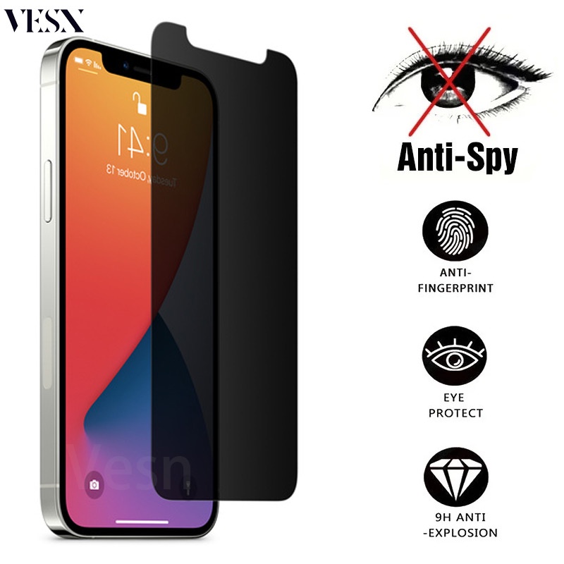 Anti-Spy Privacy Tempered Glass Screen Protector Film For iPhone 16 15 ...