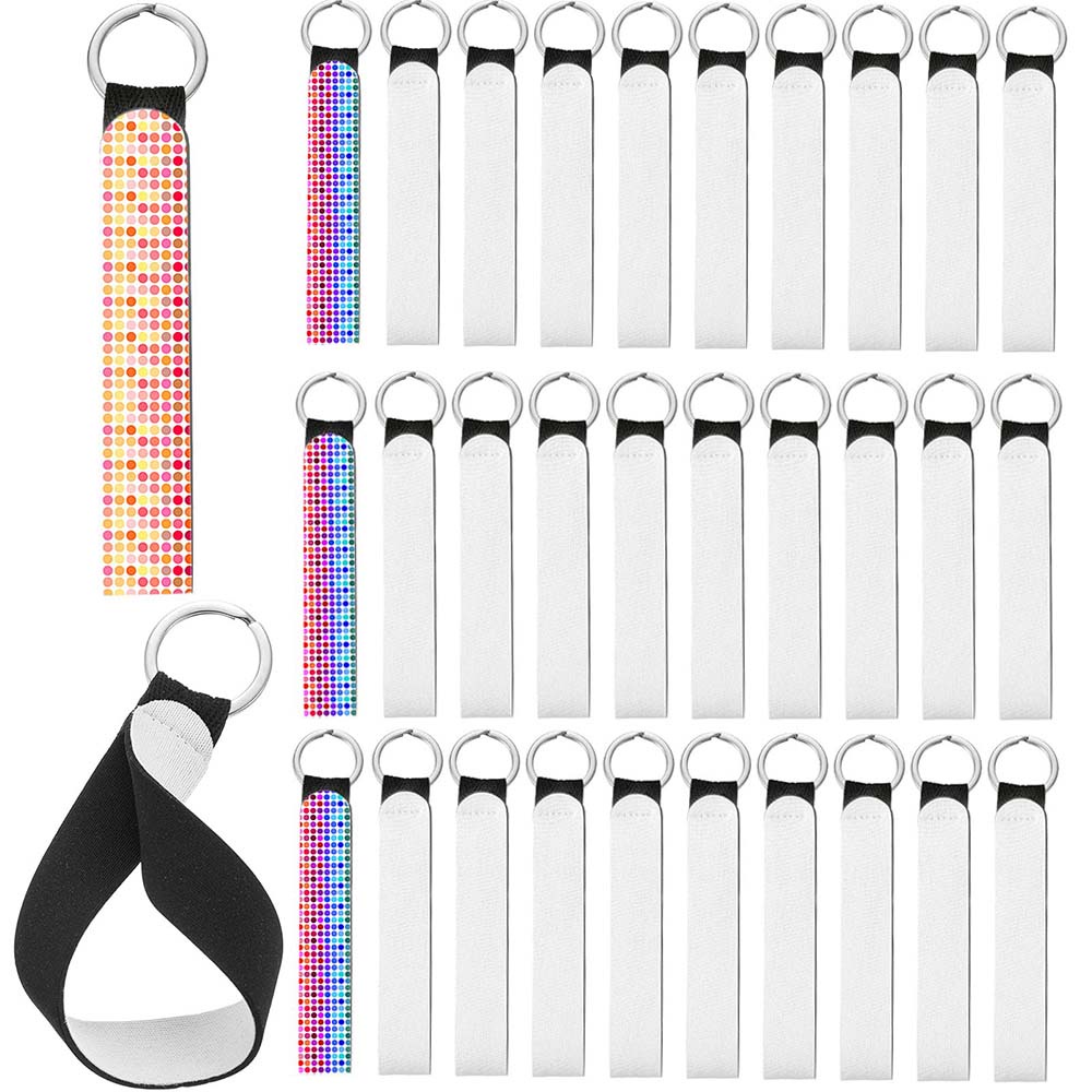 20pcs Sublimation Blanks Wristlet Keychain DIY Blank Wrist Lanyard Heat ...