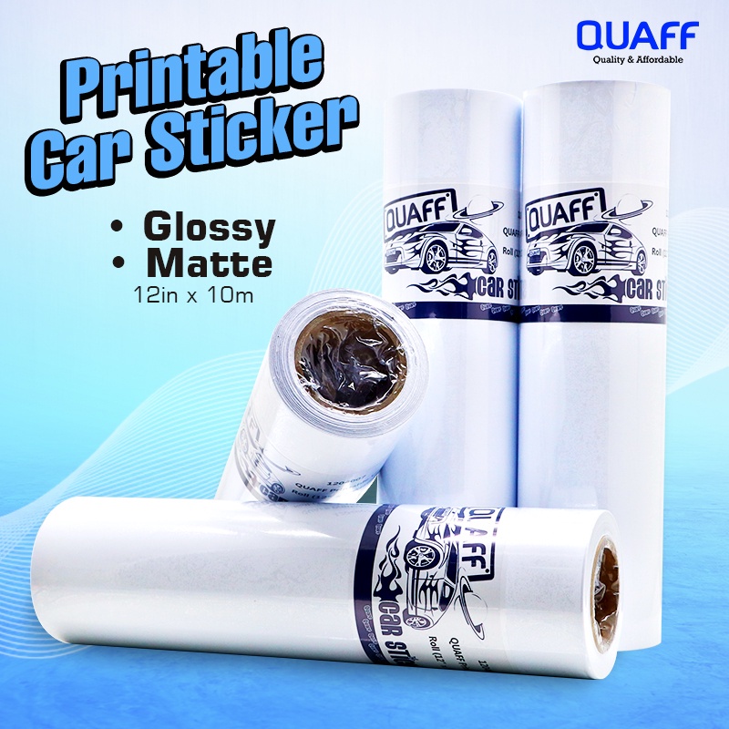 Quaff Printable Vinyl Sticker White Glossy & Matte 12inX10m Eco-Solvent ...