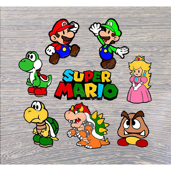 Super Marios Bros Clothing Sticker Prints Hot Stamped T-shirt Patch ...