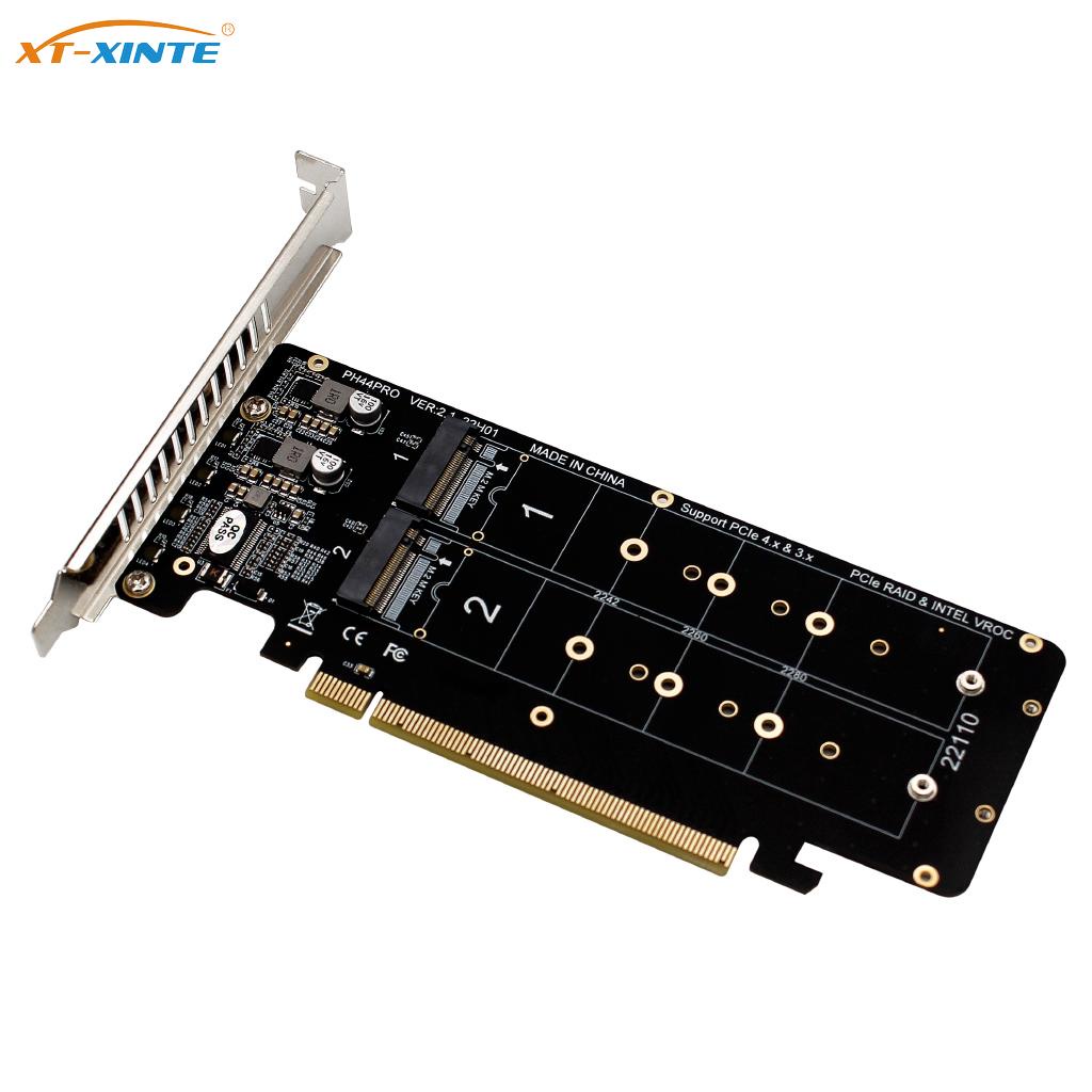 XT-XINTE PCIE X16 to M.2 M-Key Riser Card for NVME x4 SSD 2U Server ...